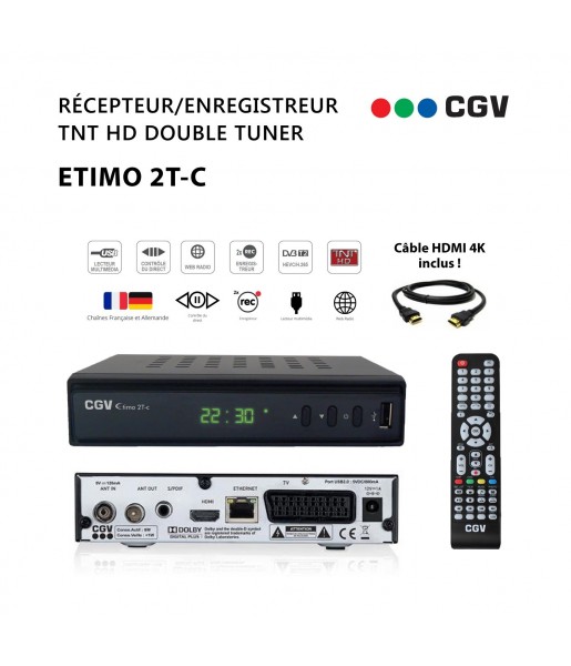 Récepteur Enregistreur Décodeur TNT HD Double Tuner CGV