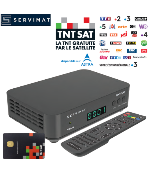 Servimat VELA HD – Récepteur Satellite TNTSAT HD + Carte