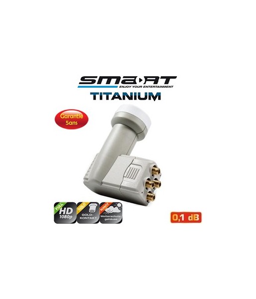 LNB Quad 0.1 dB Smart Titanium – Réception satellite 4 sorties