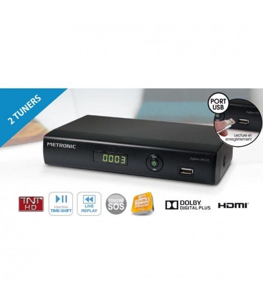Décodeur Double tuner TNT HD Metronic ZAPBOX EH-D2