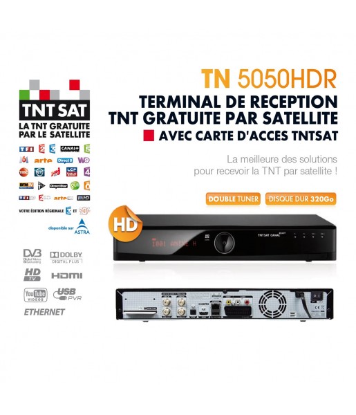 Décodeur Double Tuner Satellite HUMAX TN5050HDR 320 Go - TNTSAT