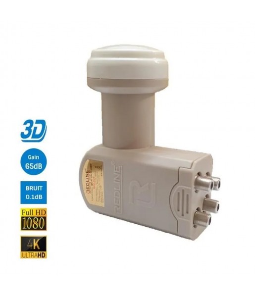 LNB Quattro High Gain 65 dB – Facteur Bruit 0,1dB Full HD 4K TNTSAT ...